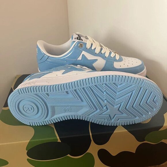 Bape | Shoes | A Bathing Ape Bape Classic Lightning Star White Blue ...